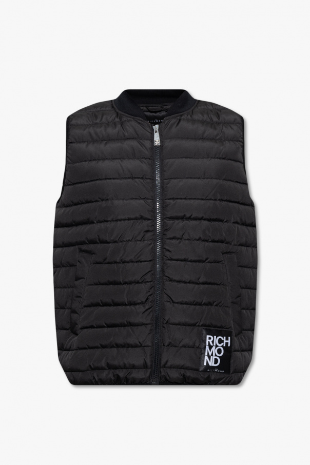 Black Vest with logo John Richmond T shirt In Lana E Lyocell Homme Navy Biname fmedShops Philippines